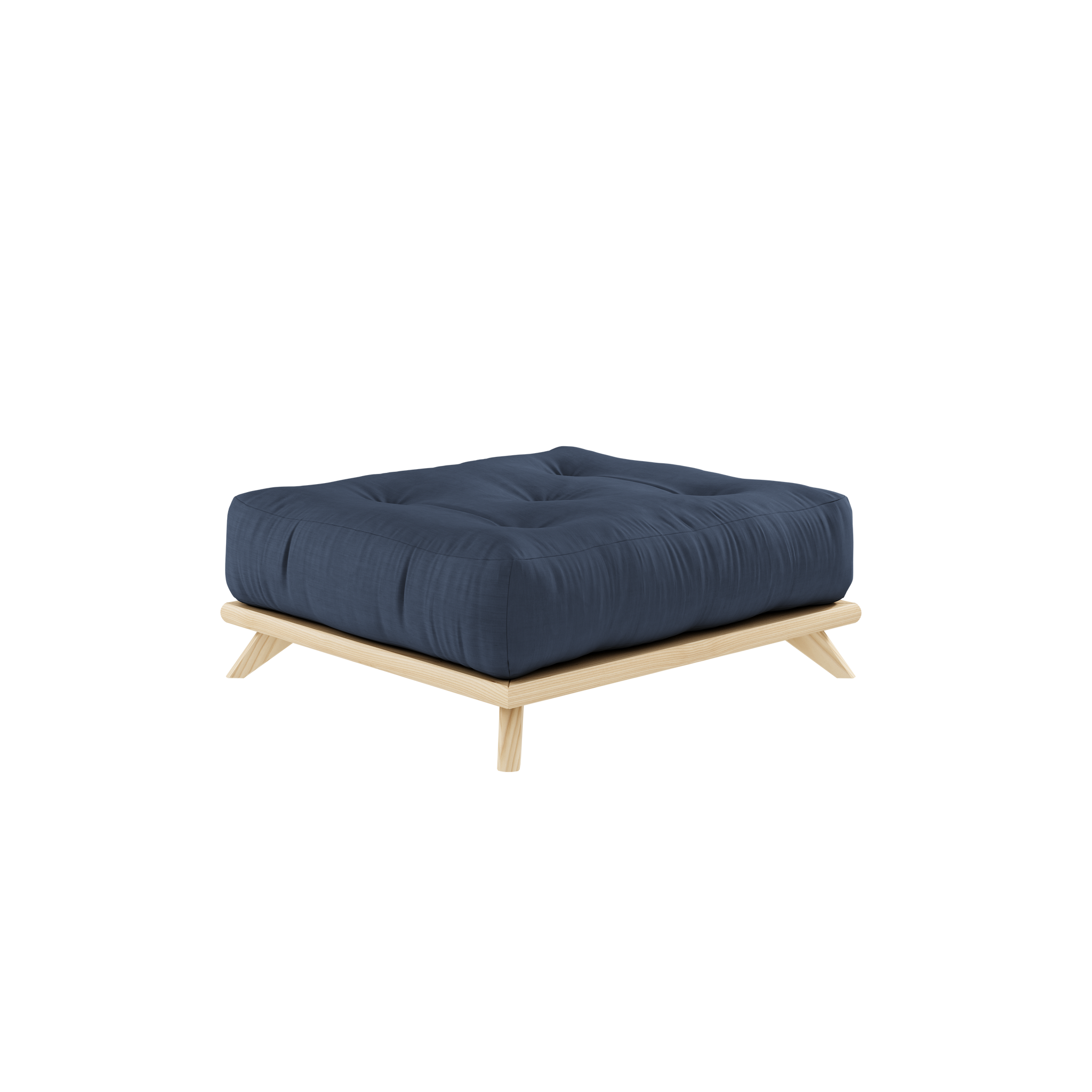 SENZA STOOL CLEAR LACQUERED W. SENZA STOOL MATTRESS NAVY